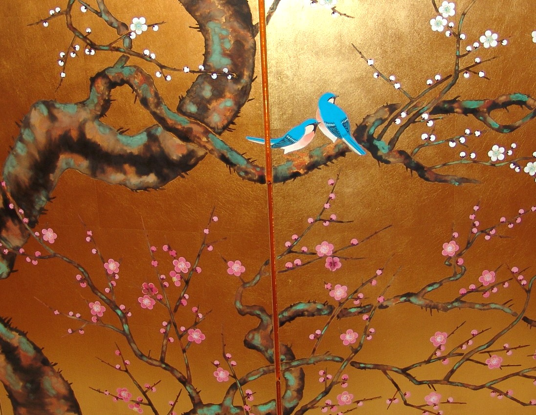 Japanese screen, Japanese folding screen, gold screen, Byobu