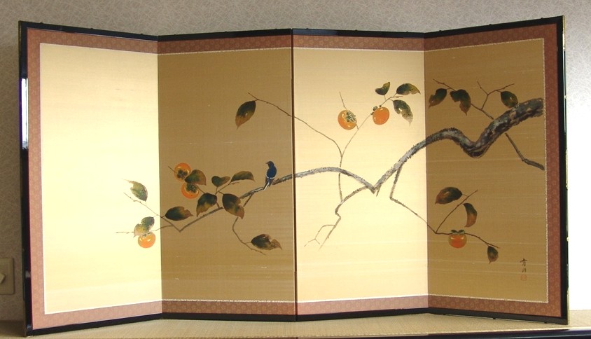 Japanese screen, Japanese folding screen, gold screen, Byobu